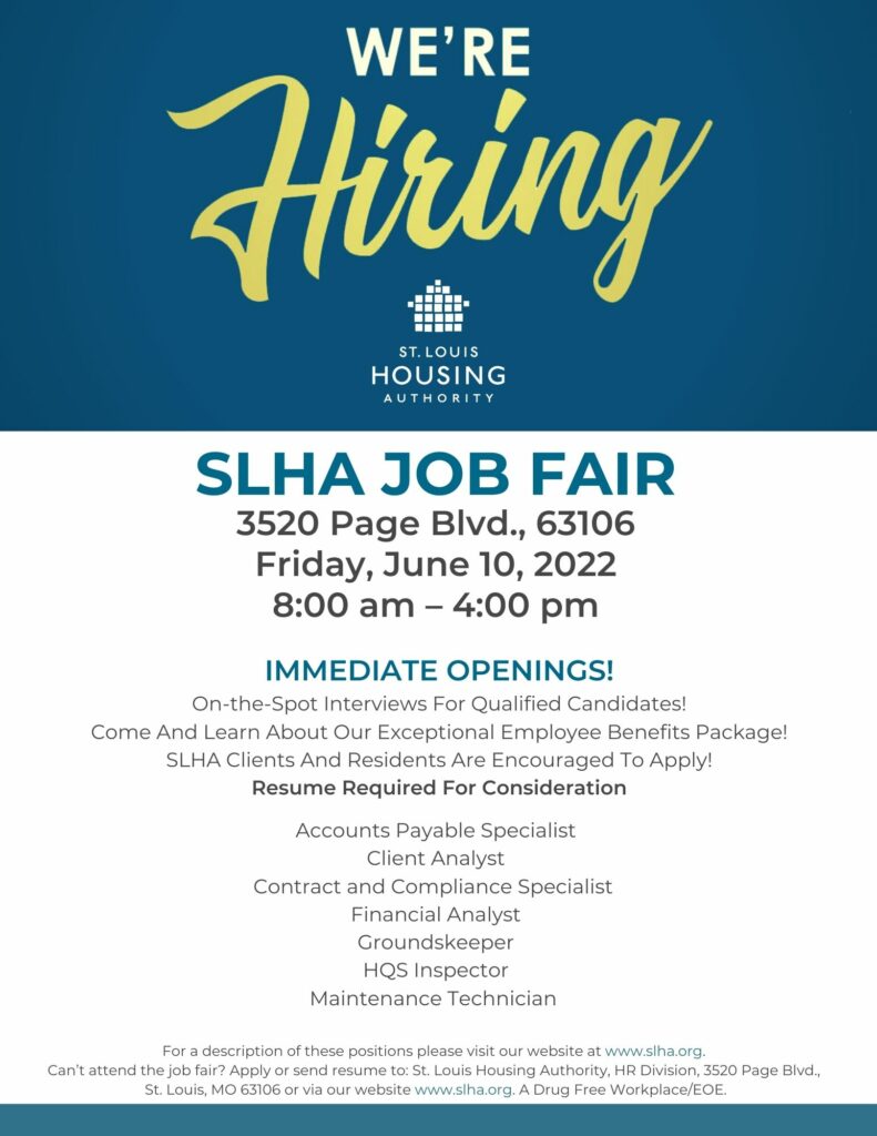 SLHA JOB FAIR | St. Louis Housing Authority